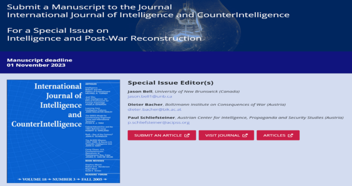 CfP: International Journal of Intelligence and CounterIntelligence ...